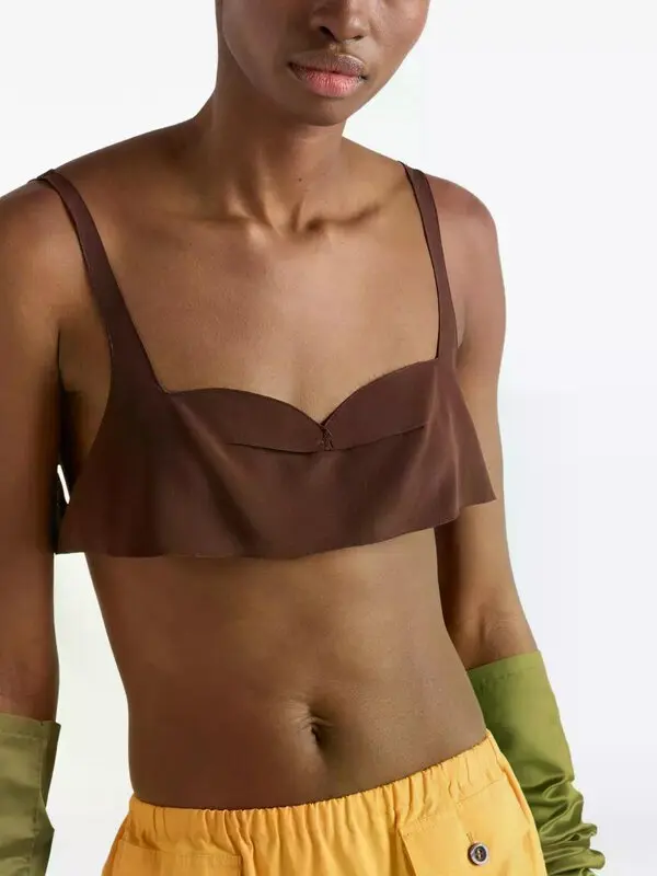 Prada Crepe De Chine Top - Brown