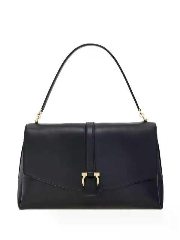 FERRAGAMO Front Flap Shoulder Bag - Black