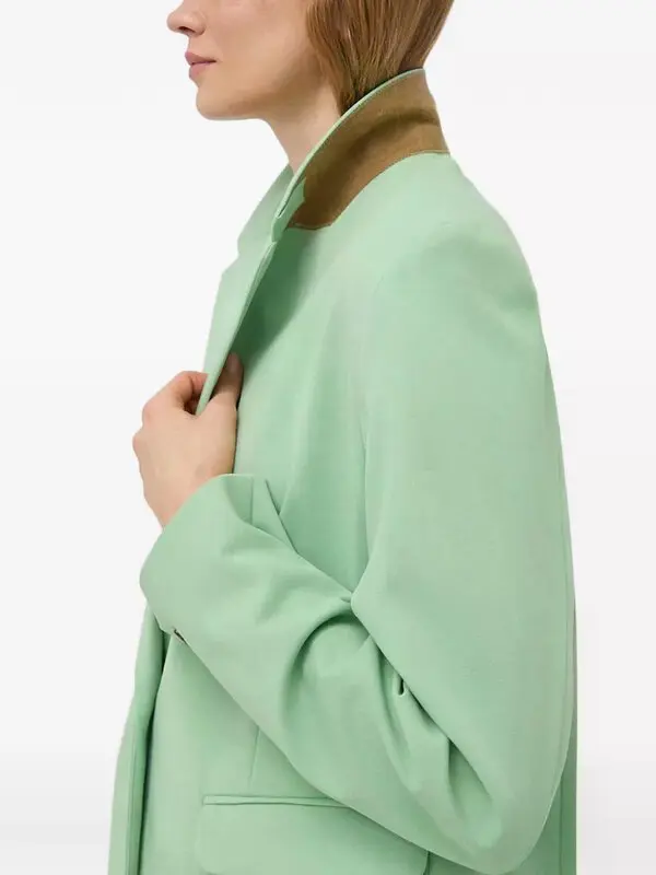 SAMSOE SAMSOE Single Breasted Blazer With Notched Lapels - Green