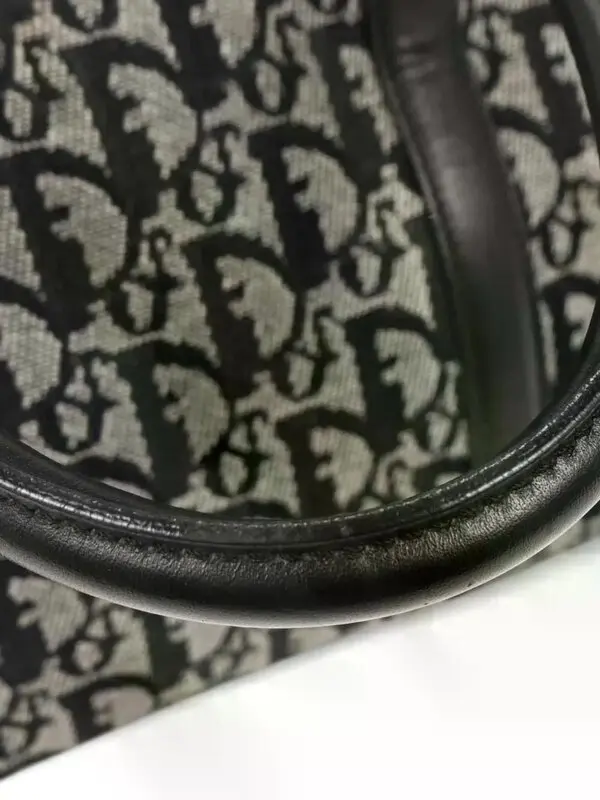 Dior Pattern Logo Duffle Tote Bag - Black