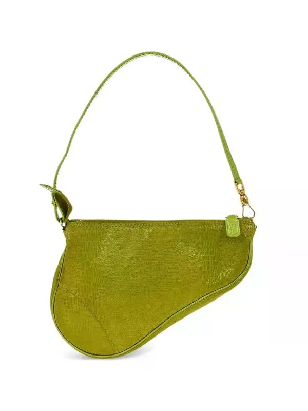 Dior 2001 Saddle Leather Tote Bag - Green