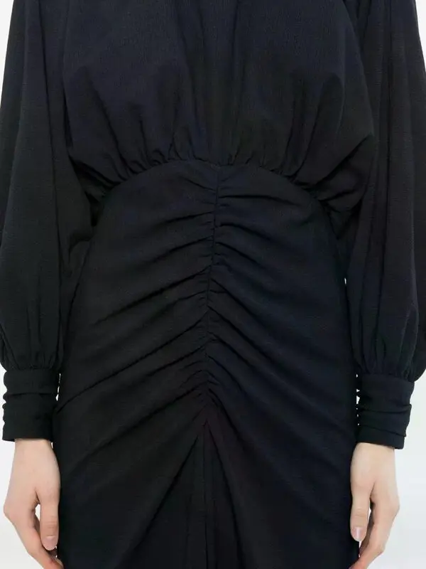 Amsale Pebble Crepe Gathered Maxi Dress