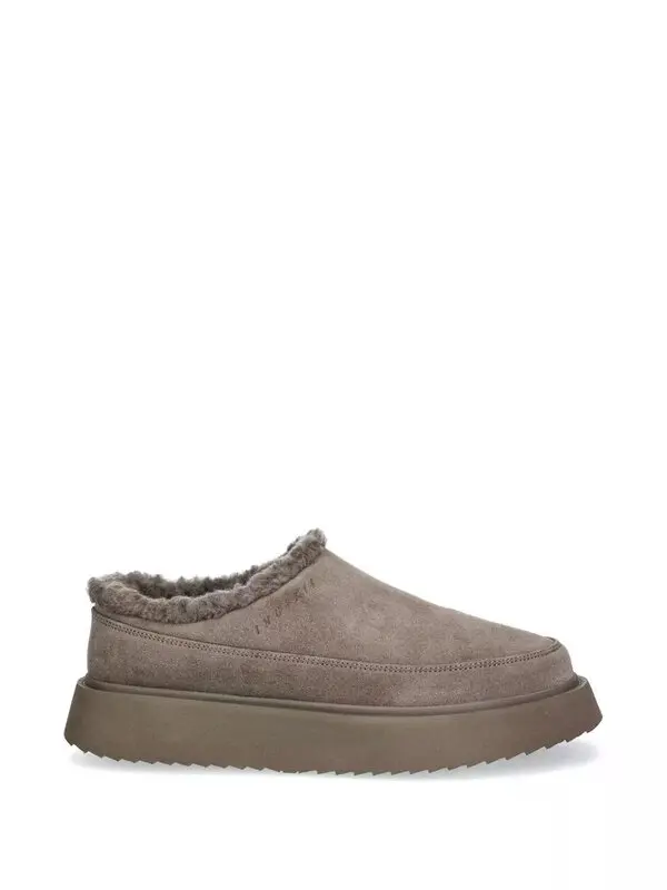 Inuikii Platform Fur-trim Slippers - Neutrals