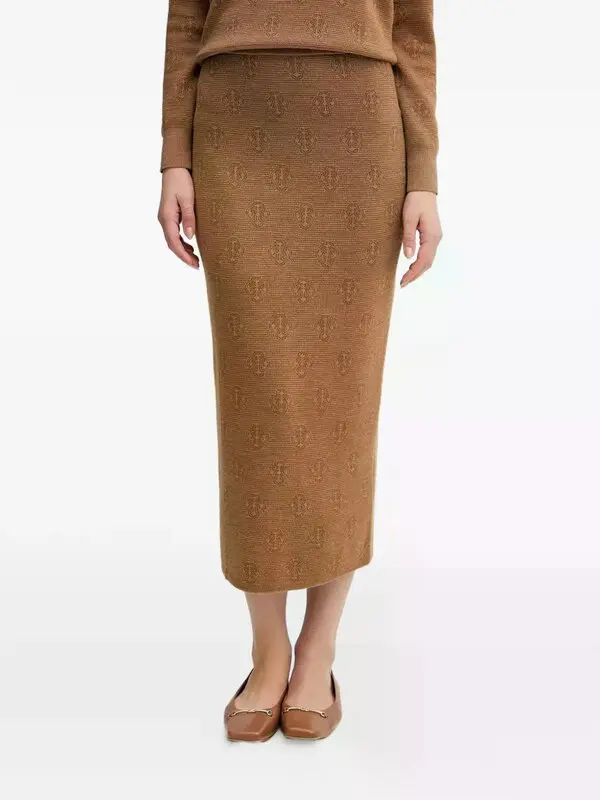 Gant Patterned Knitted Midi Skirt