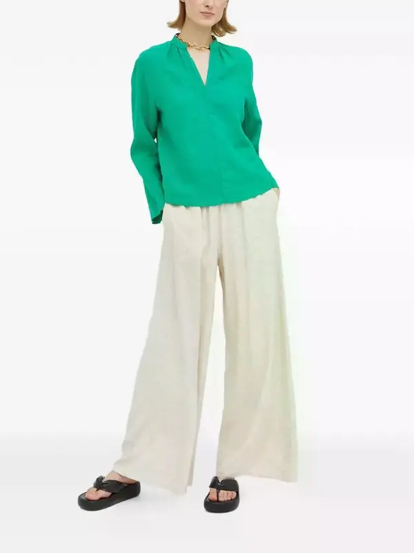 Marc O'polo V-neck Blouse With Gathered Detailing