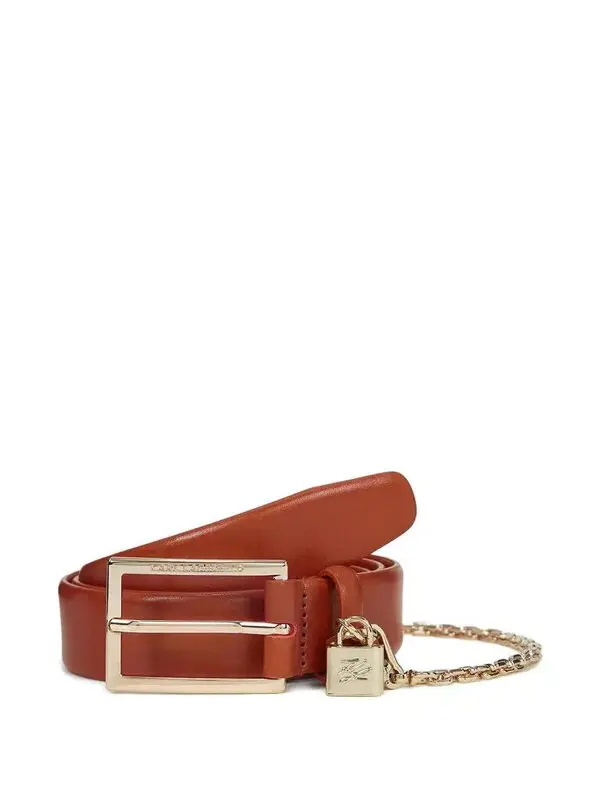 Karl Lagerfeld Padlock Detail Belt - Red