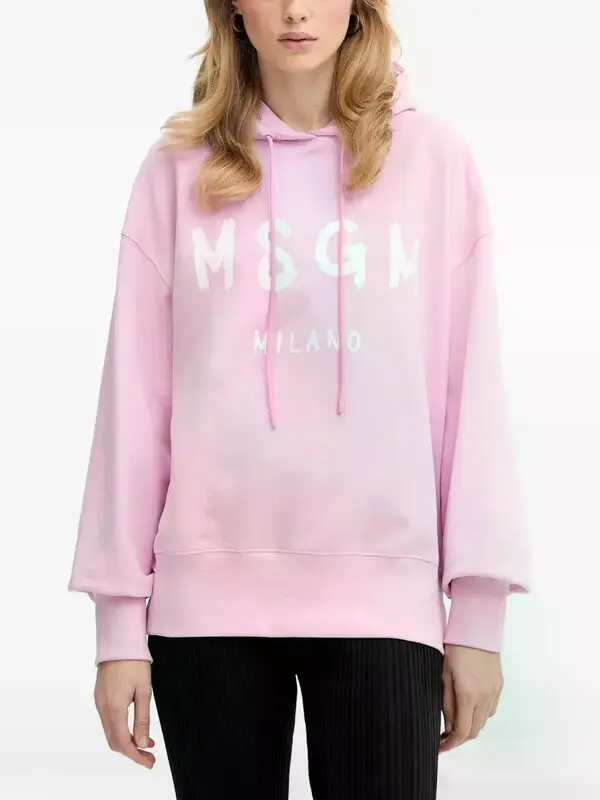 MSGM Logo Detail Hoodie - Pink
