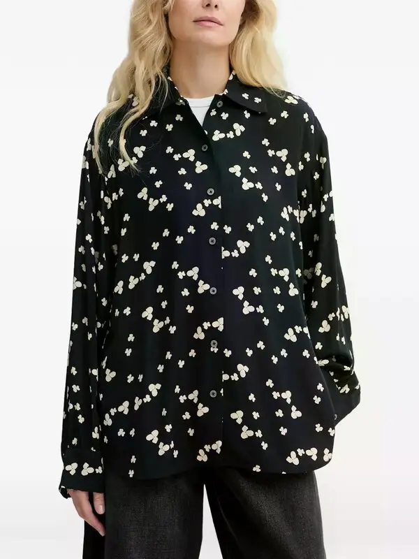 Marc O'polo Floral Print Long Sleeve Shirt - Black
