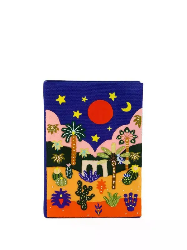 OLYMPIA LE-TAN Dream Embellished Book Clutch - Blue
