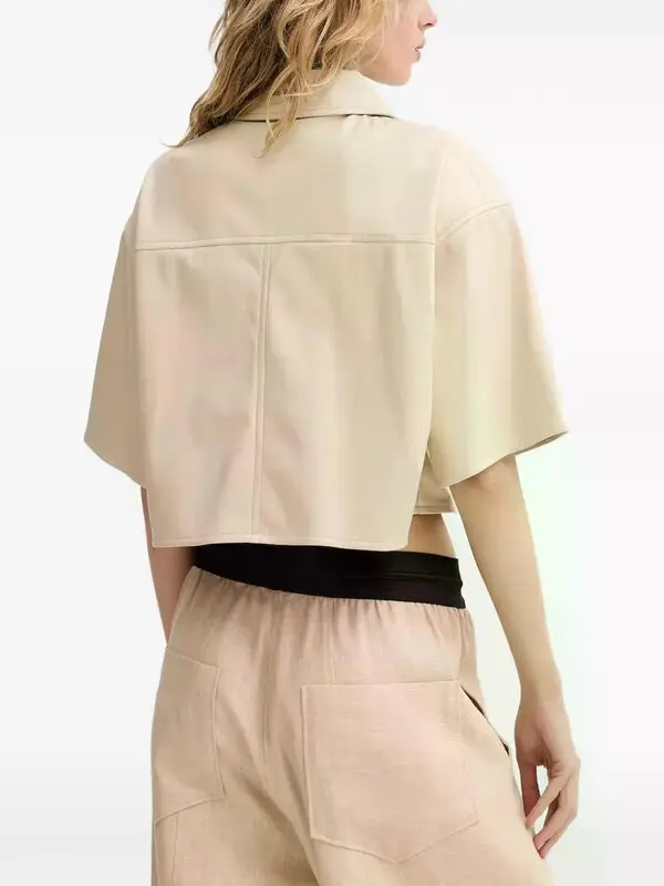 STAND STUDIO Cropped Shirt With Pointed Collar And Chest Pocket