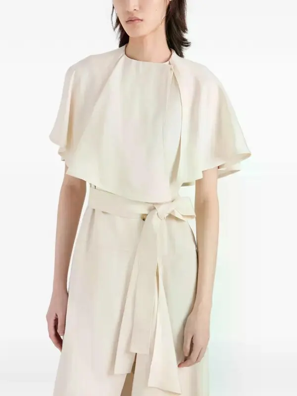 Proenza Schouler Isolde Tie Belt Midi Dress - Neutrals