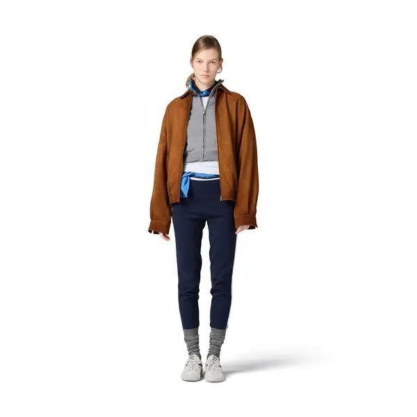 Miu Miu Suede Jacket With Zipper Closure And Shirt Collar