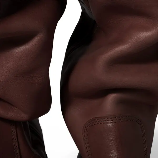 Miu Miu Foule Leather Booties - Coffee