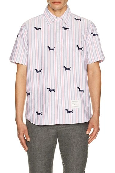 Thom Browne Straight Fit Allover Hector Shirt - Multi