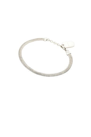 Saint Laurent Flat Snake Chain Bracelet - Oxidized Silver
