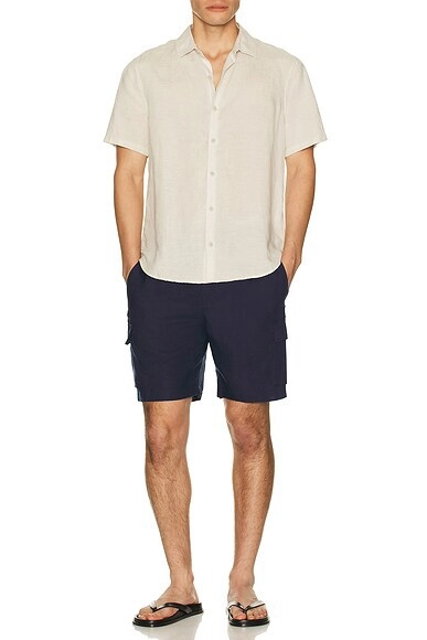 Onia Air Linen Pull-on Cargo Short - Deep Navy