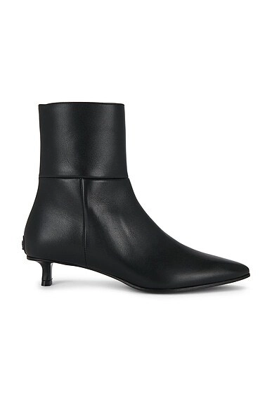 JIMMY CHOO Lory Calf Leather Kitten Heel Boots - Black