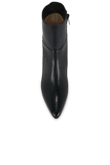 JIMMY CHOO Lory Calf Leather Kitten Heel Boots - Black