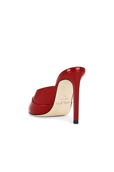 JIMMY CHOO Brigitte Patent Leather 100 Mule - Ruby Red
