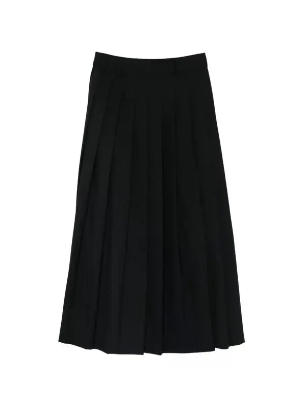 IVORY PARIS Pleated A-line Skirt With Belt Loops