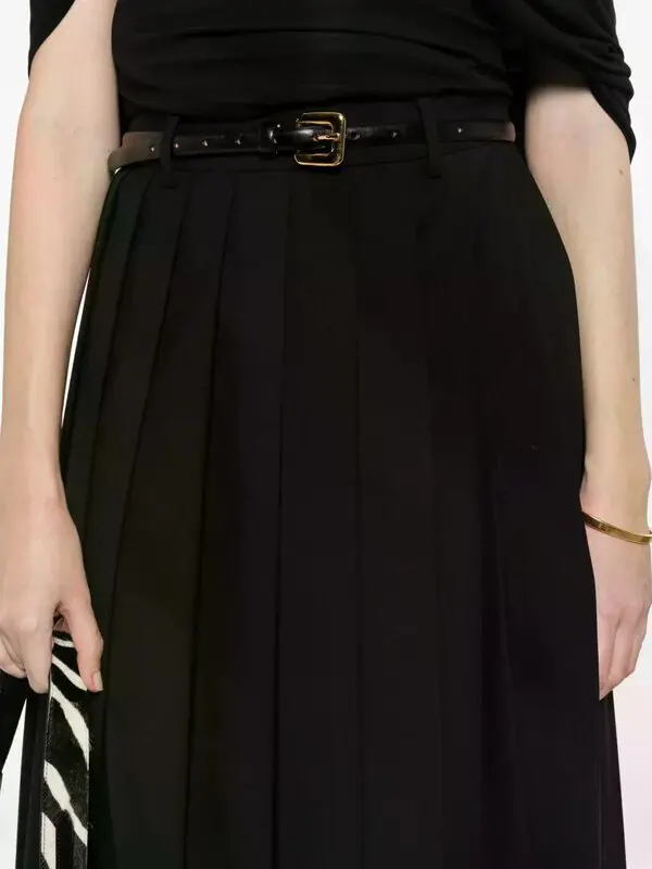 IVORY PARIS Pleated A-line Skirt With Belt Loops