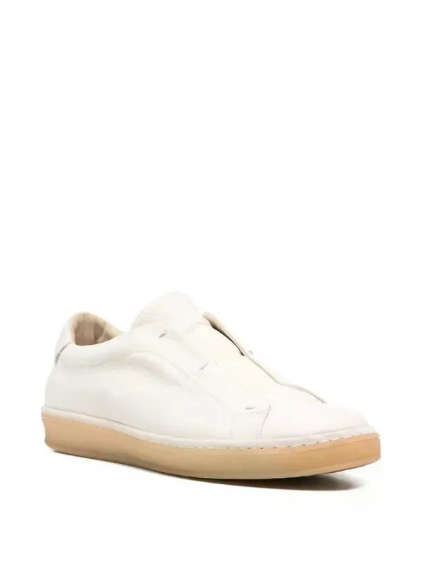 Eleventy Leather Slip-on Sneakers - Neutrals