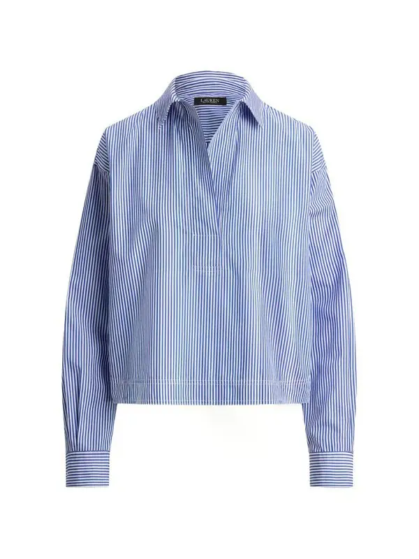 Ralph Lauren Striped Shirt With Buttoned Cuffs - Blue