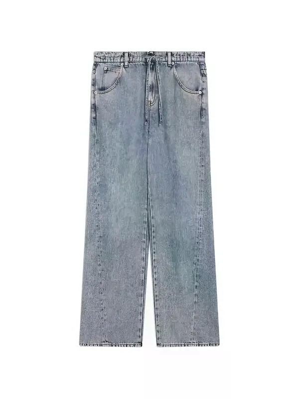 SEMICOUTURE Wide Leg Drawstring Waist Jeans