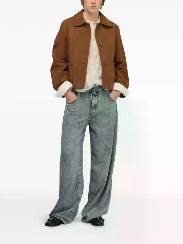 SEMICOUTURE Wide Leg Drawstring Waist Jeans