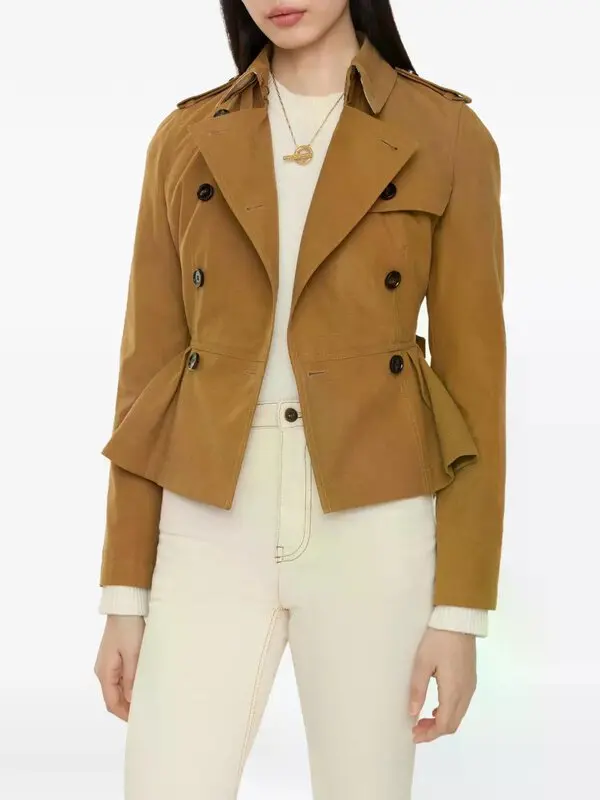 Burberry Isabella Cropped Cotton Trench Jacket