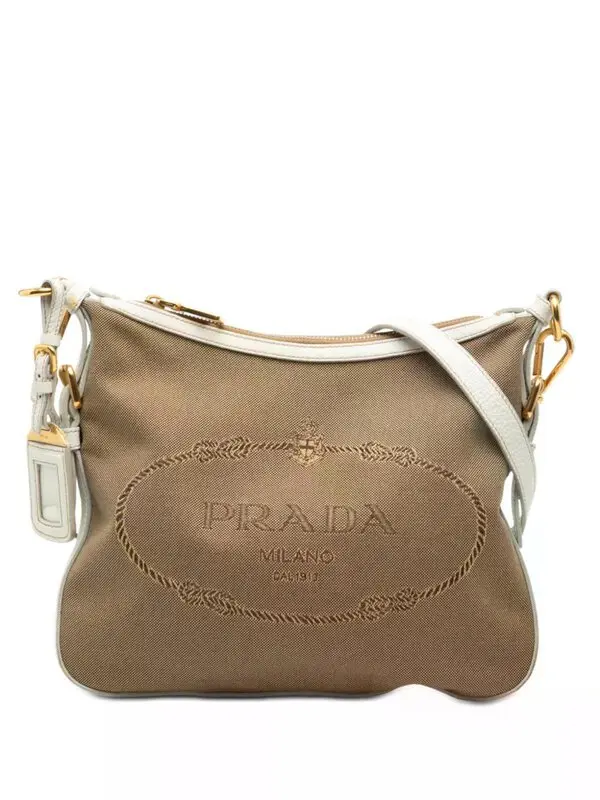Prada Canvas Canapa Logo Crossbody Bag - Brown