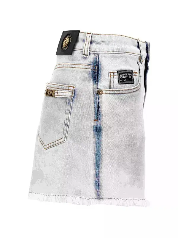 Versace Logo Patch Denim Shorts