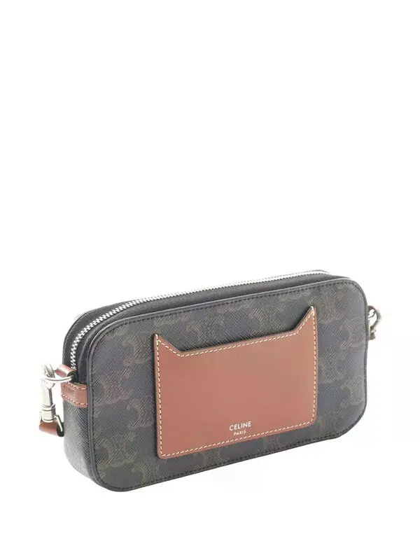 Celine Triomphe Coated Canvas Horizontal Pouch Crossbody Bag - Brown