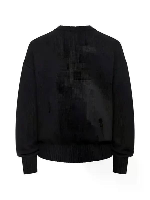 Amiri Graphic Print Distressed Sweater