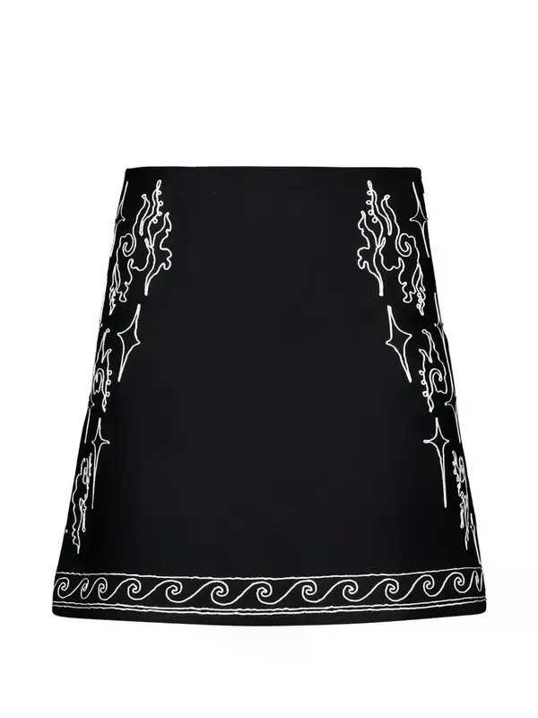 Zeus+dione Embroidered Mini Skirt - Black