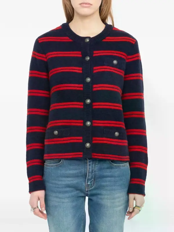 Zadig&Voltaire Striped Wool Blend Cardigan