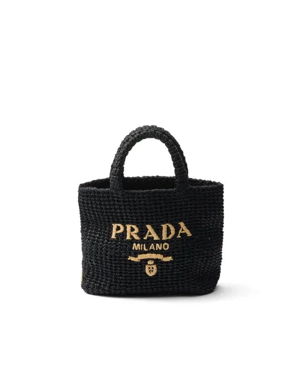 Prada Small Crochet Tote - Black