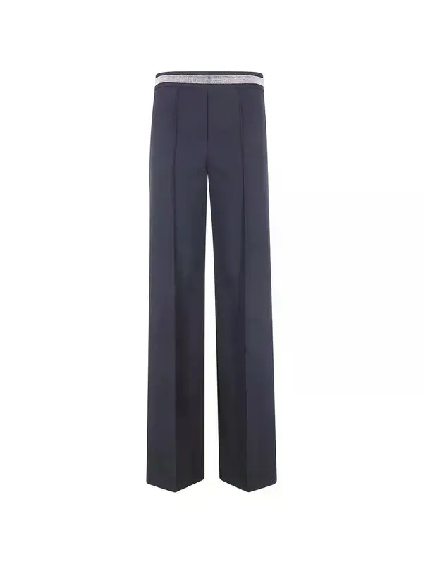 D.exterior Tailored Trousers With Silver-tone Trim - Blue