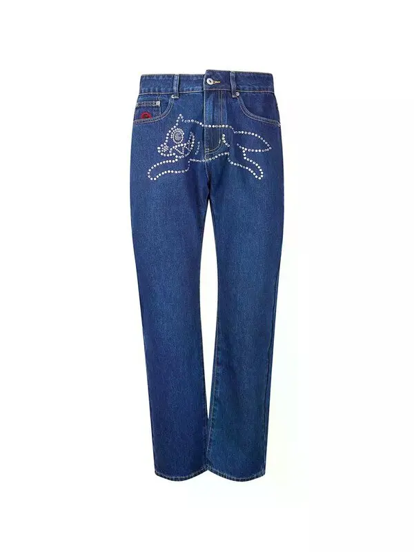 ICECREAM Crystal Running Dog Denim Trousers - Blue