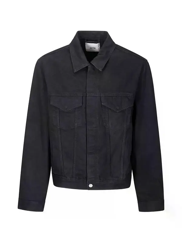 ARTE ANTWERP Denim Jacket With Logo Detail - Black