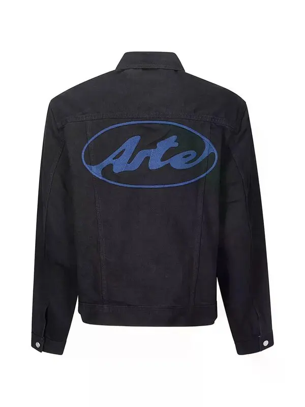 ARTE ANTWERP Denim Jacket With Logo Detail - Black