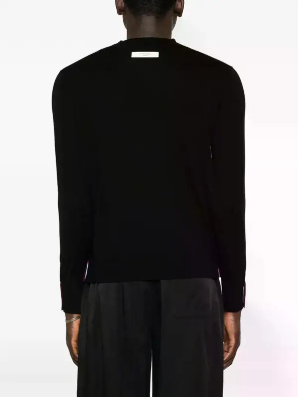 IVORY PARIS Long-sleeve Mock Neck Sweater With Buttoned Cuffs - Black