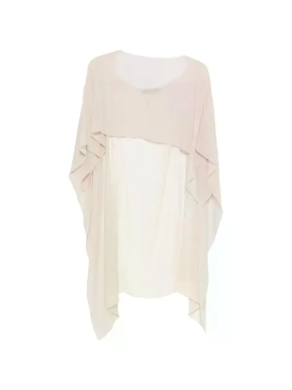 D.exterior Ruffled Sheer Top - Neutrals