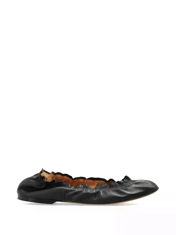ODISSI Ballet Flats With Gathered Detailing - Black