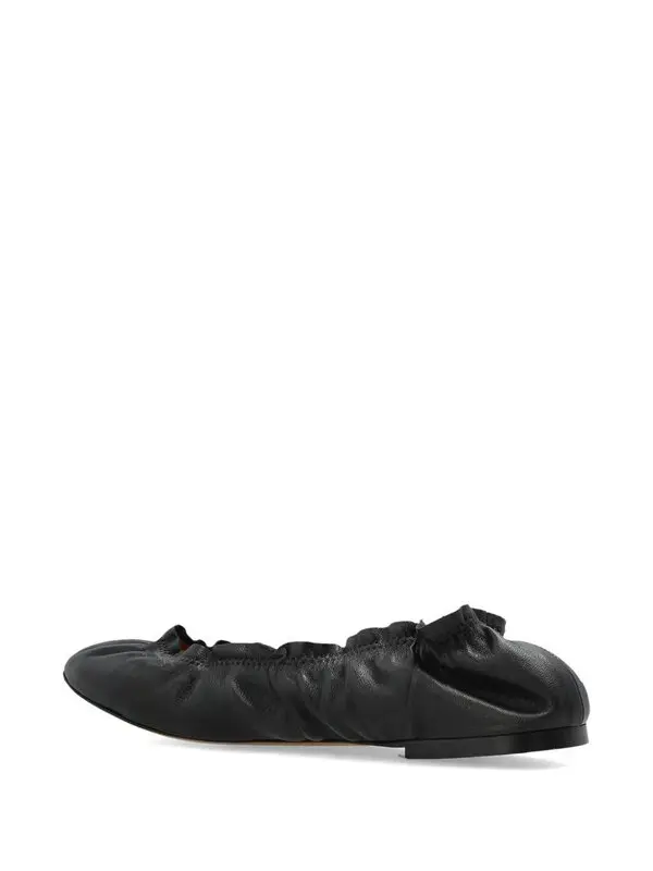 ODISSI Ballet Flats With Gathered Detailing - Black