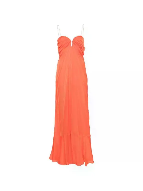 Raquel Diniz Ruched Maxi Dress With Keyhole Detail