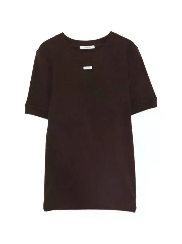 ENTIRE STUDIOS Redwood Ribbed Knit T-shirt - Brown