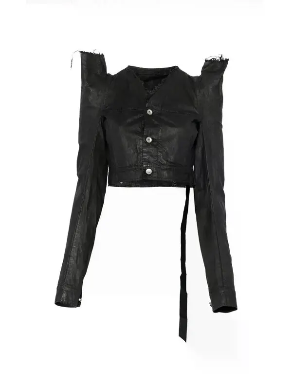 Rick Owens Cropped Frayed Jacket