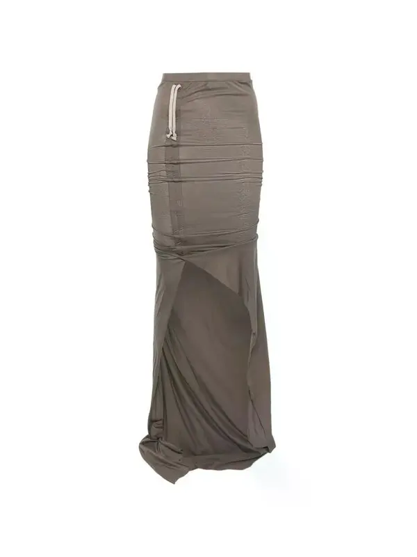 Rick Owens Maxi Skirt With Slit Detail - Brown