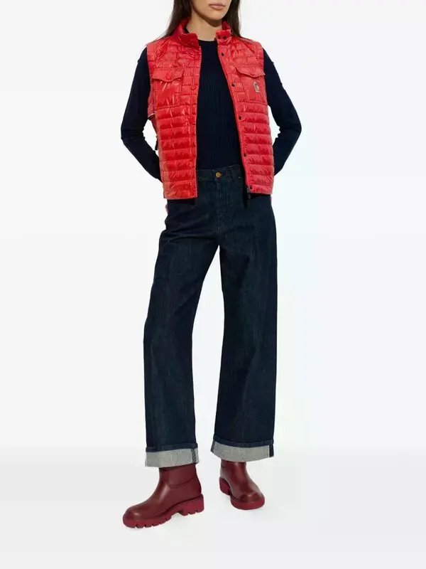 Moncler Ribbed Knit Logo Appliqué Top